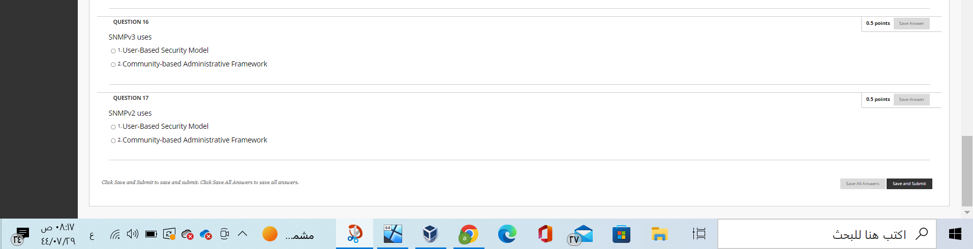 Solved Question 16 Snmpv3 Uses 1 User Based Security Model