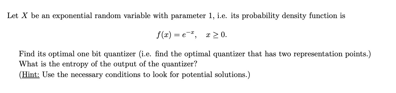 Solved Let X Be An Exponential Random Variable With