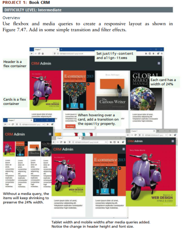 Solved Overview Use flexbox and media queries to create a | Chegg.com