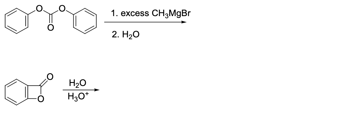 Solved 1. excess CH3MgBr 2. H20 | Chegg.com