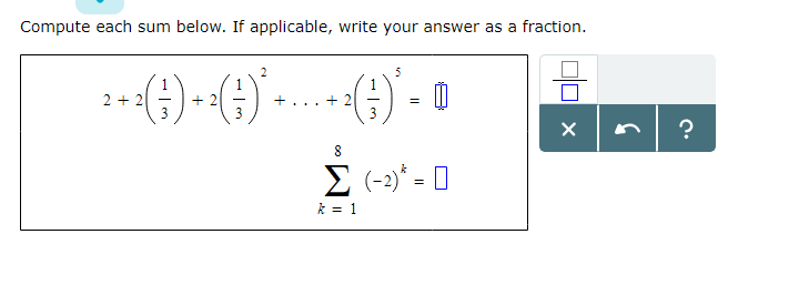 Solved Compute Each Sum Below If Applicable Write Your 1064