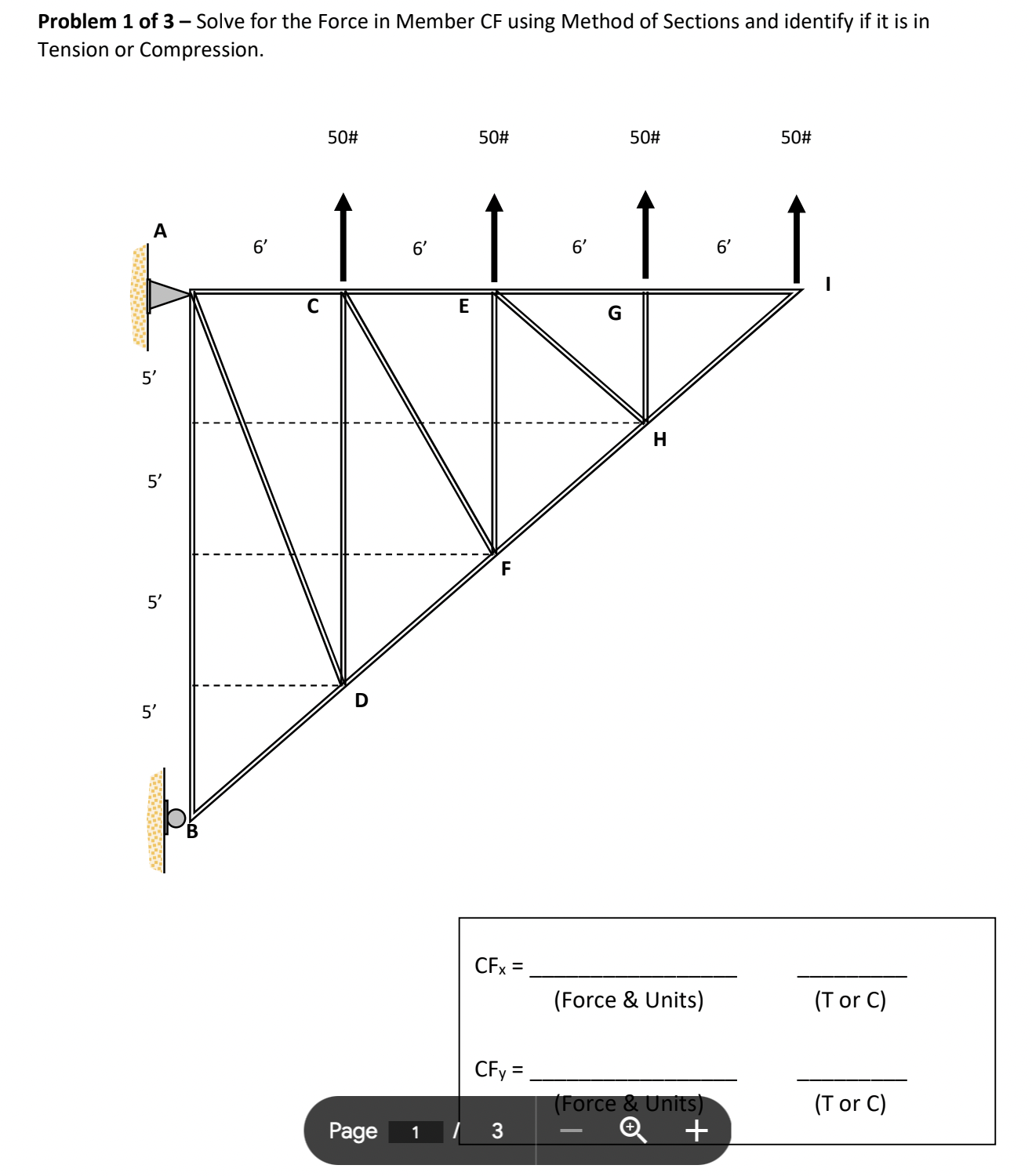 Solved by an EXPERT Problem 1 ﻿of \( \mathbf{3} \) - ﻿Solve for the Force | Chegg.com
