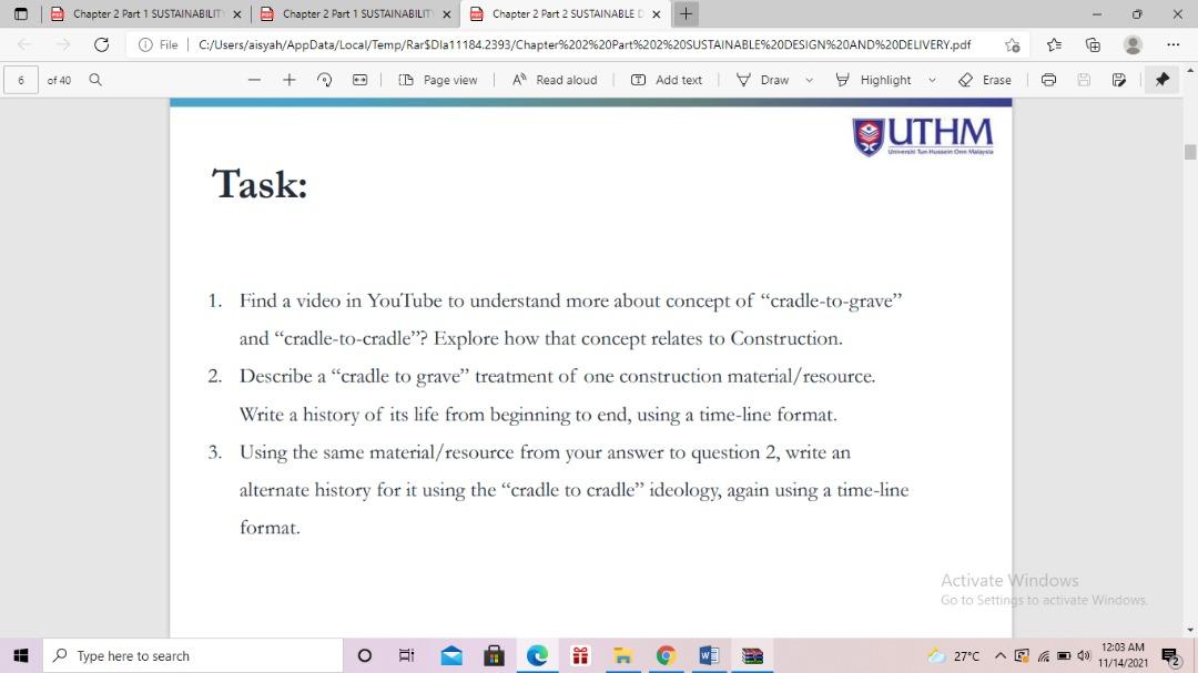 Solved Chapter 2 Part 1 SUSTAINABILIT X Chapter 2 Part 1 | Chegg.com