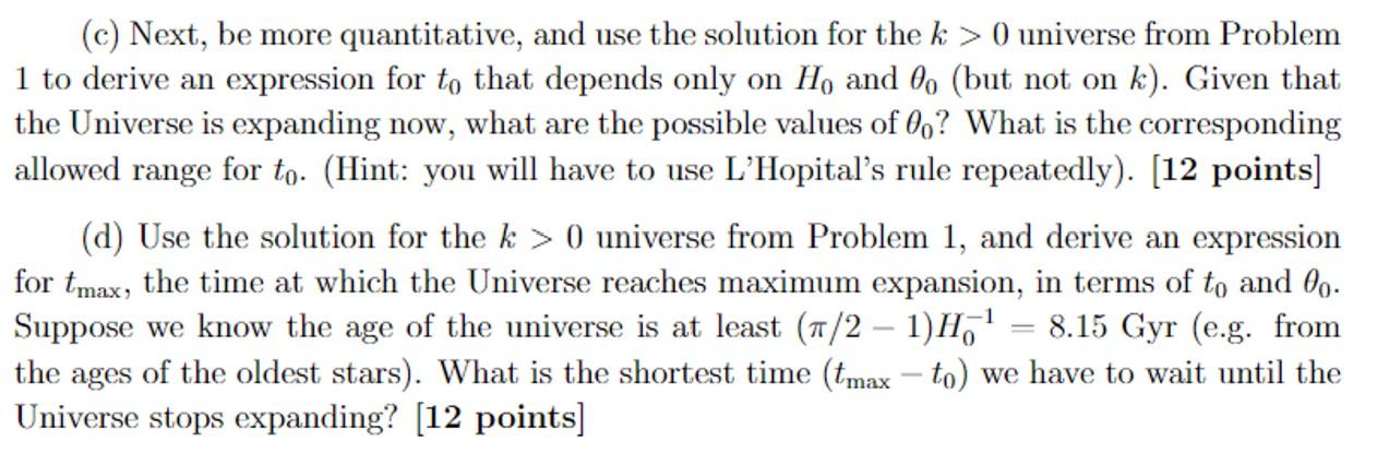See my last question posted for the first parts of | Chegg.com