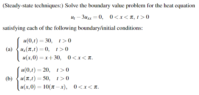 (Steady-state techniques:) Solve the boundary value | Chegg.com