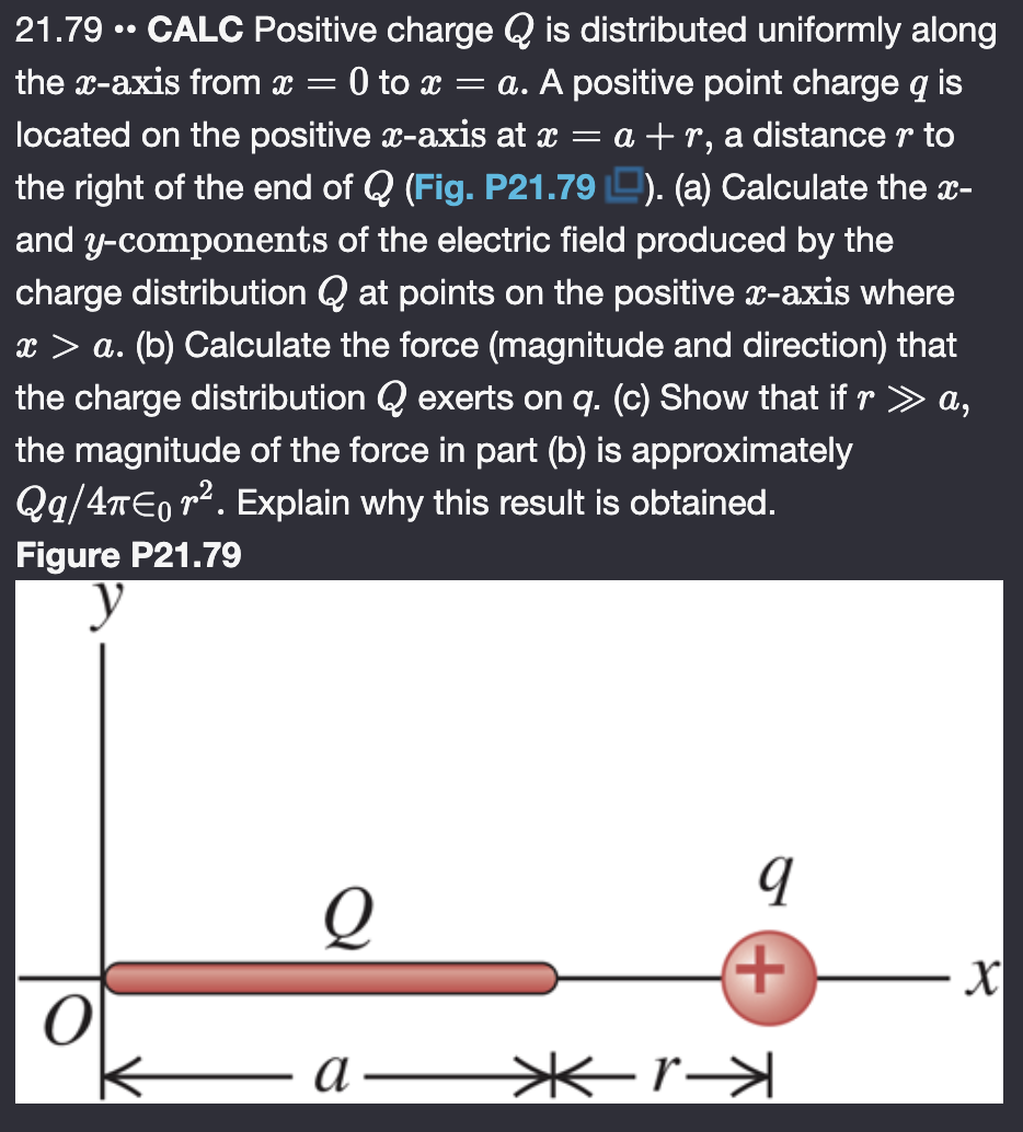 Solved 21.79 -- CALC Positive charge Q is distributed | Chegg.com