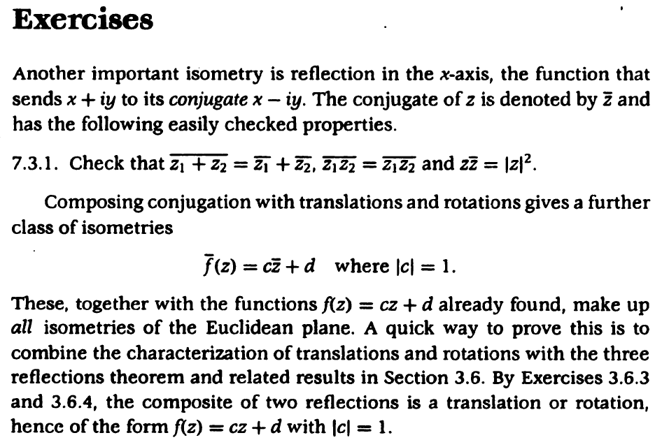 Solved Another important isometry is reflection in the | Chegg.com