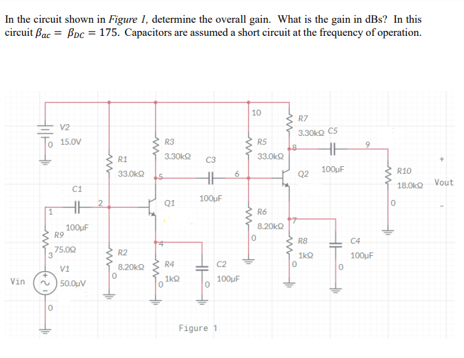 Solved In the circuit shown in Figure 1, determine the | Chegg.com