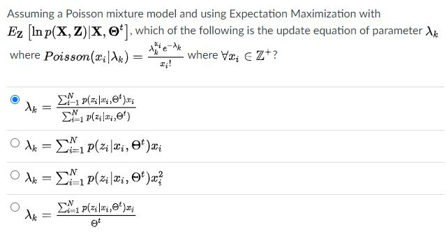 Assuming a Poisson mixture model and using | Chegg.com