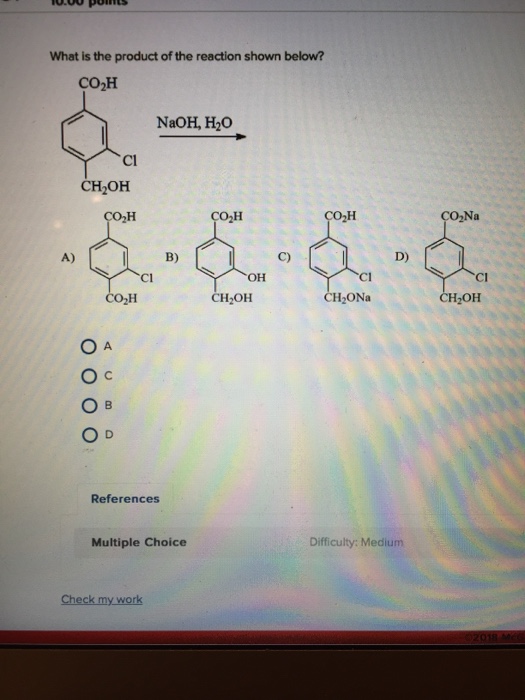 Solved What is the product of the reaction shown below? CO2H | Chegg.com