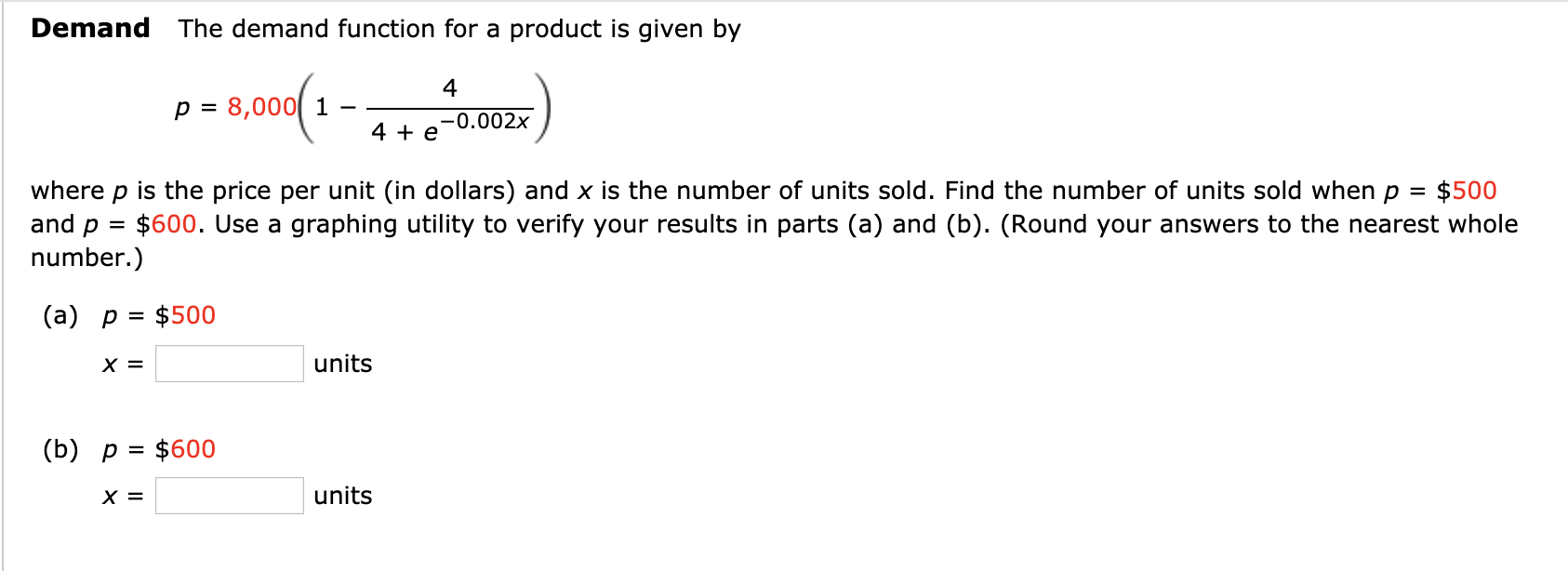 Solved Demand The demand function for a product is given by | Chegg.com