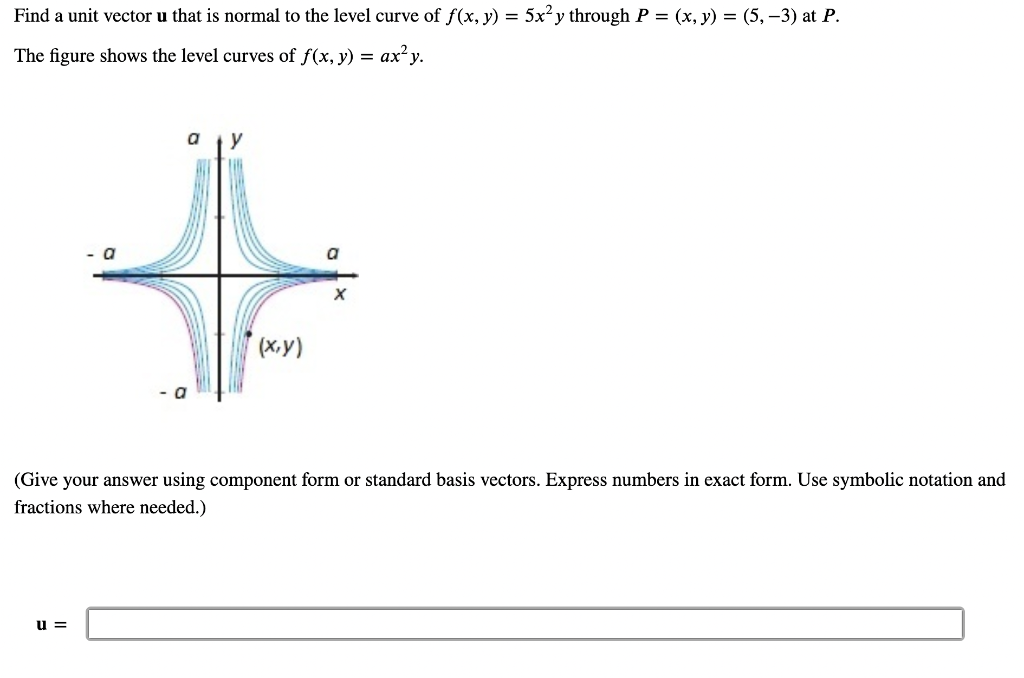 Solved Find a unit vector u that is normal to the level | Chegg.com