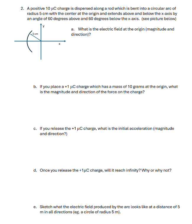 Solved 2. ﻿A positive \( 10 \mu \mathrm{C} \) ﻿charge is | Chegg.com