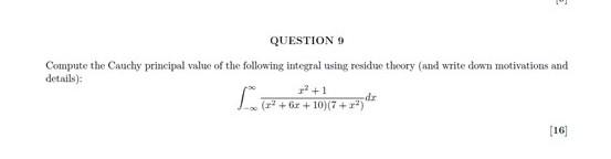 Solved QUESTION Compute the Cauchy principal value of the | Chegg.com
