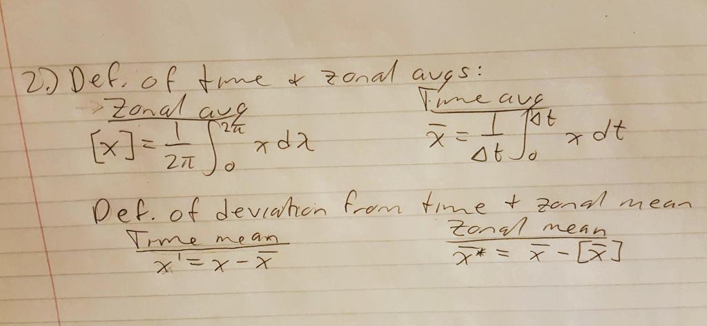 Derive the following expression for the zonally | Chegg.com