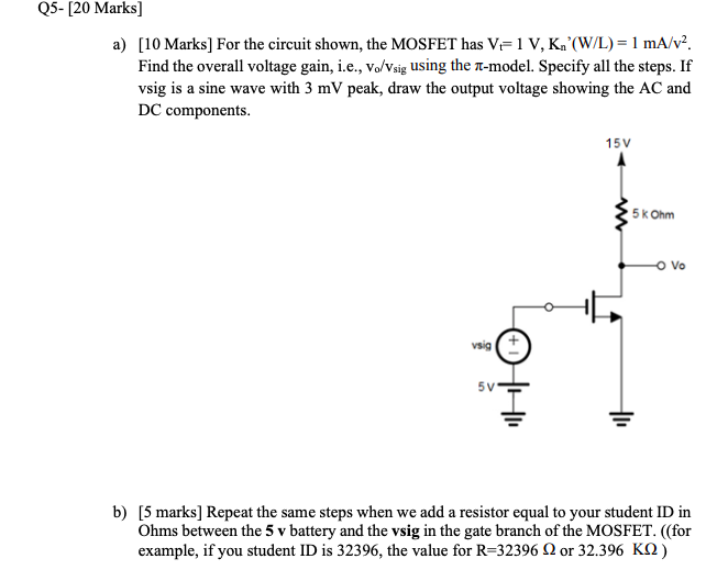 Solved Q4- [20 Marks] The PMOS transistors in the circuit | Chegg.com