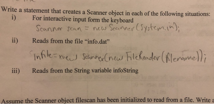 Solved Write A Statement That Creates A Scanner Object In 6683