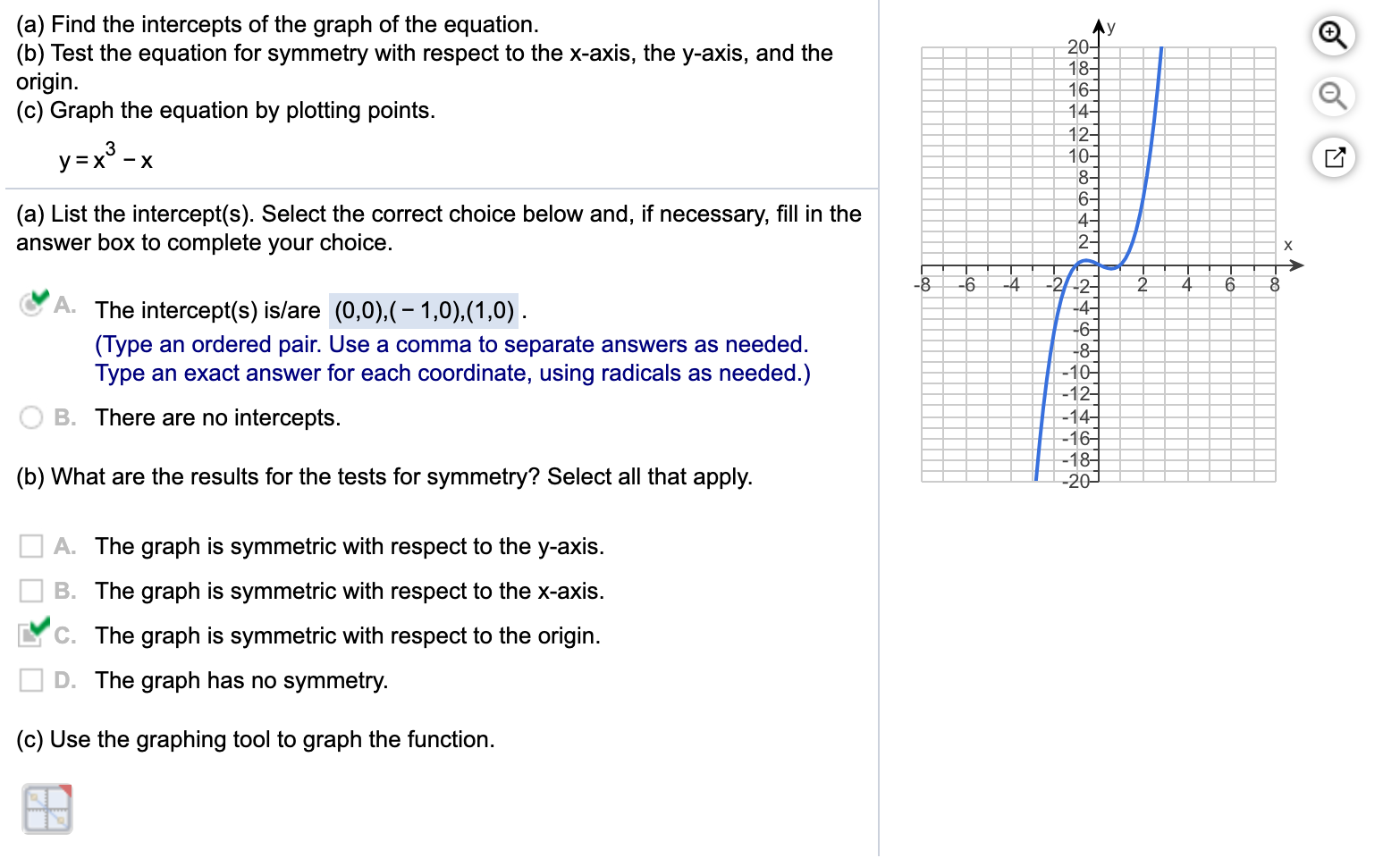 Solved 18 (a) Find the intercepts of the graph of the | Chegg.com