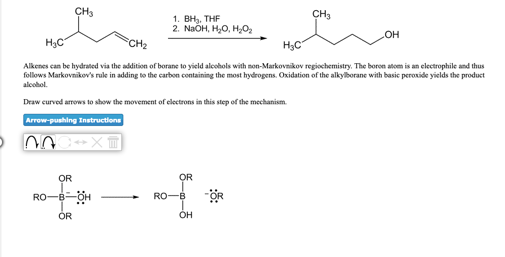 Solved Alkenes can be hydrated via the addition of borane to | Chegg.com
