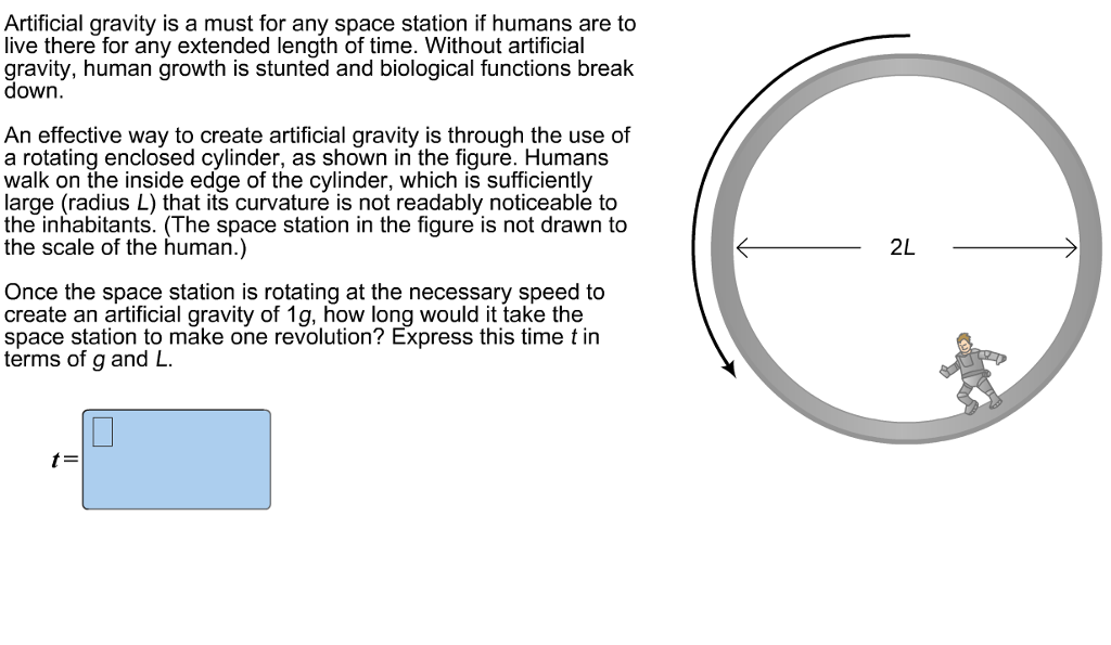 Solved Artificial gravity is a must for any space station if | Chegg.com