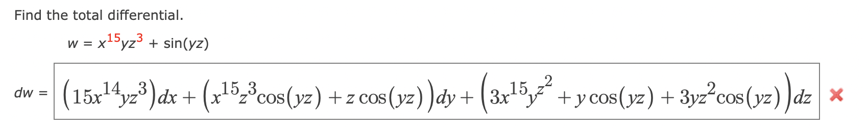 Solved Find the total differential. | Chegg.com
