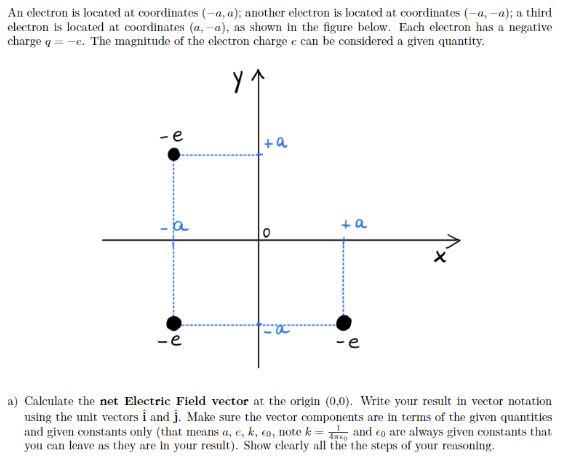 Solved A ﻿calculate The Net Electric Field Vector At The