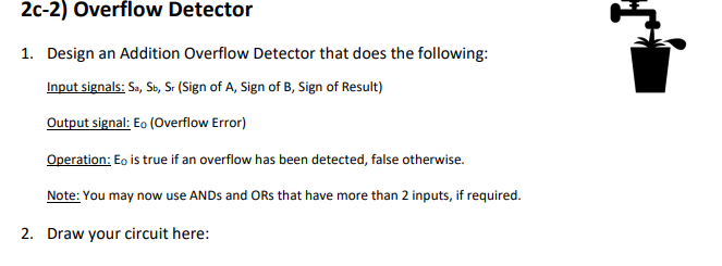 Solved 2c-2) Overflow Detector 1. Design an Addition | Chegg.com