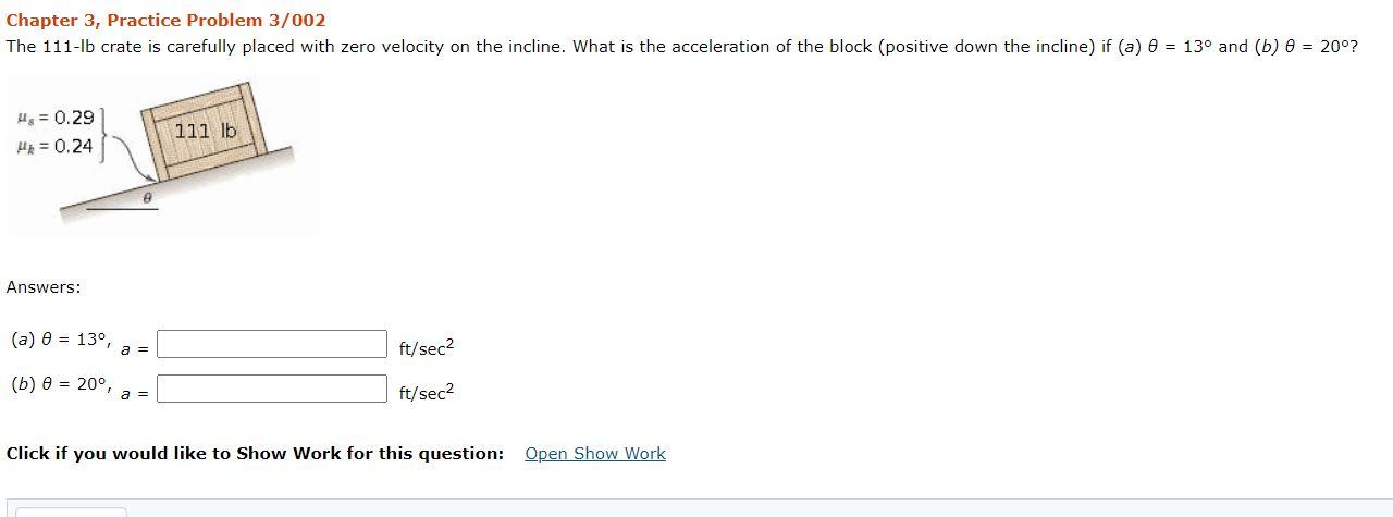 Solved Chapter 3, Practice Problem 3/002 The 111-1b crate is | Chegg.com