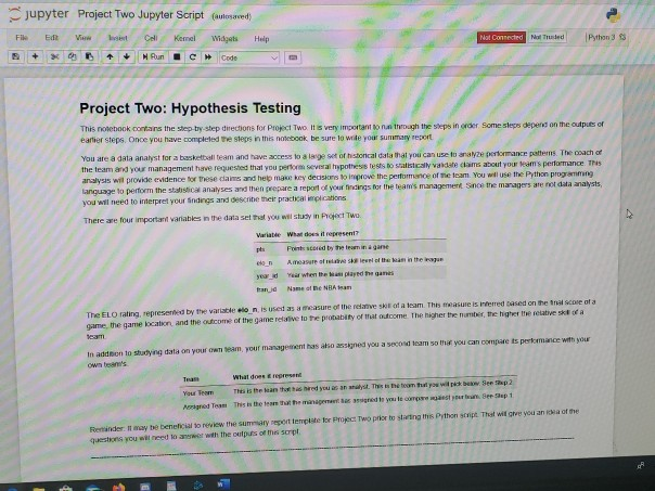 jupyter Project Two Jupyter Script ca File View Cell | Chegg.com