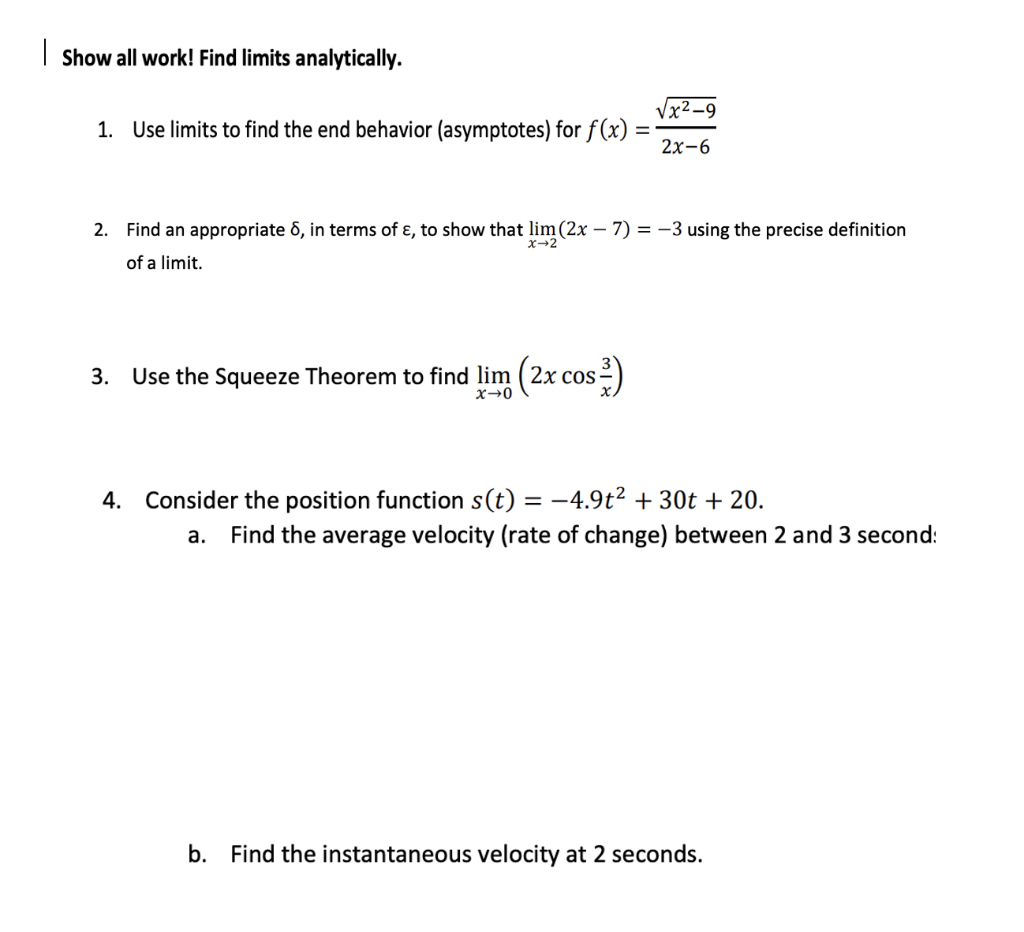 Solved 1. Use limits to find the end behavior (asymptotes) | Chegg.com