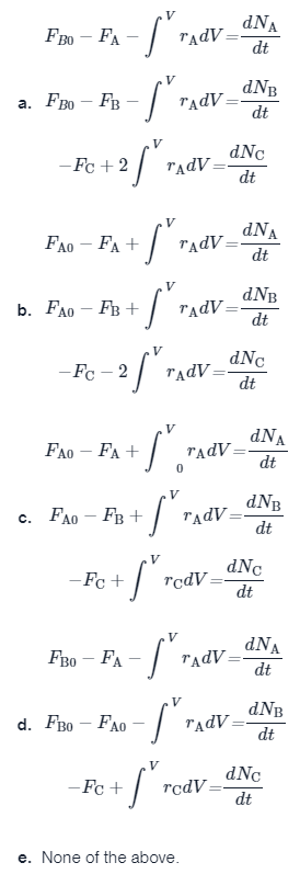 Solved The reaction:A + B -→ 2Ctakes place in an unsteady | Chegg.com