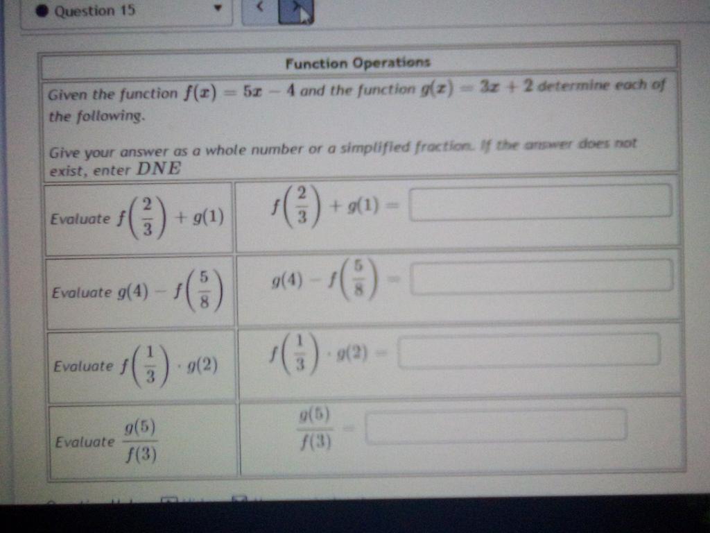 Solved Function Operations Given the function f(x)=5x−4 and | Chegg.com