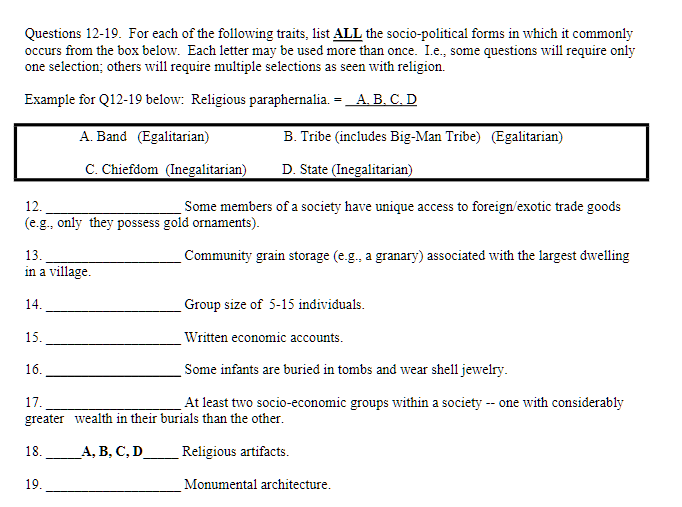 Solved PART 1. Multiple Choice. Fill in the blanks for | Chegg.com