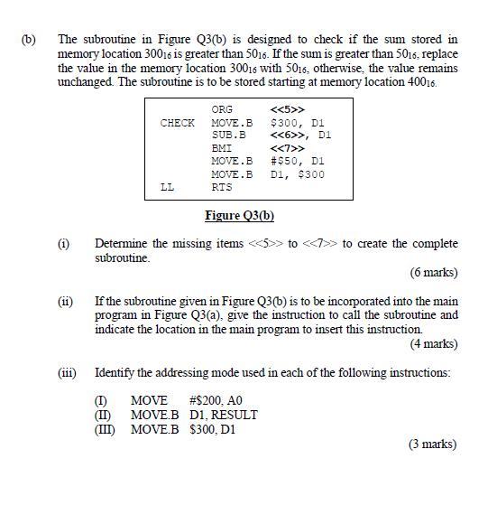 Question 3 This question is based on the EASY68K | Chegg.com