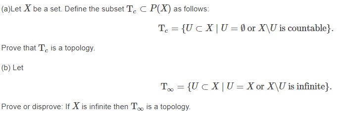 Solved (a)Let X be a set. Define the subset T. CP(X) as | Chegg.com