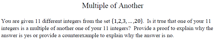 Solved Multiple of AnotherYou are given 11 ﻿different | Chegg.com