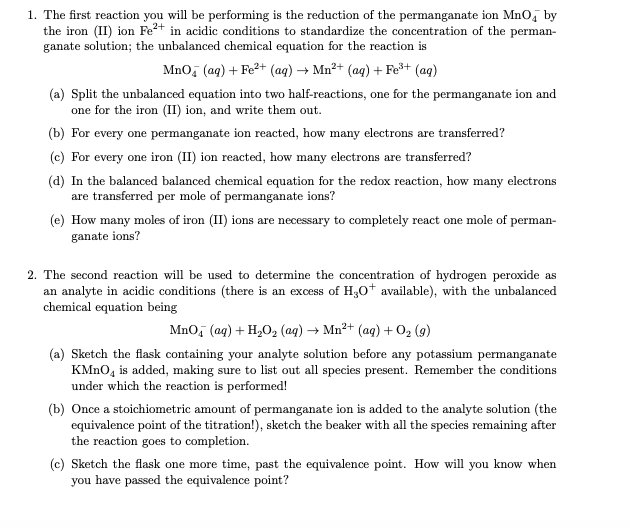 Solved 1. The first reaction you will be performing is the | Chegg.com