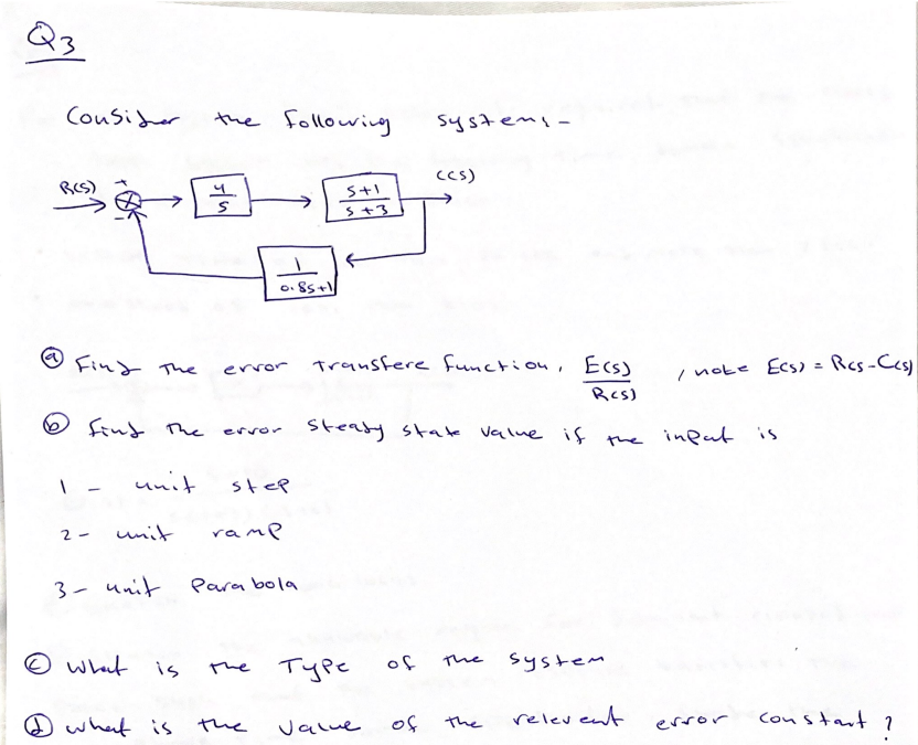 Solved Cousider the following systems - (a) Find the error | Chegg.com