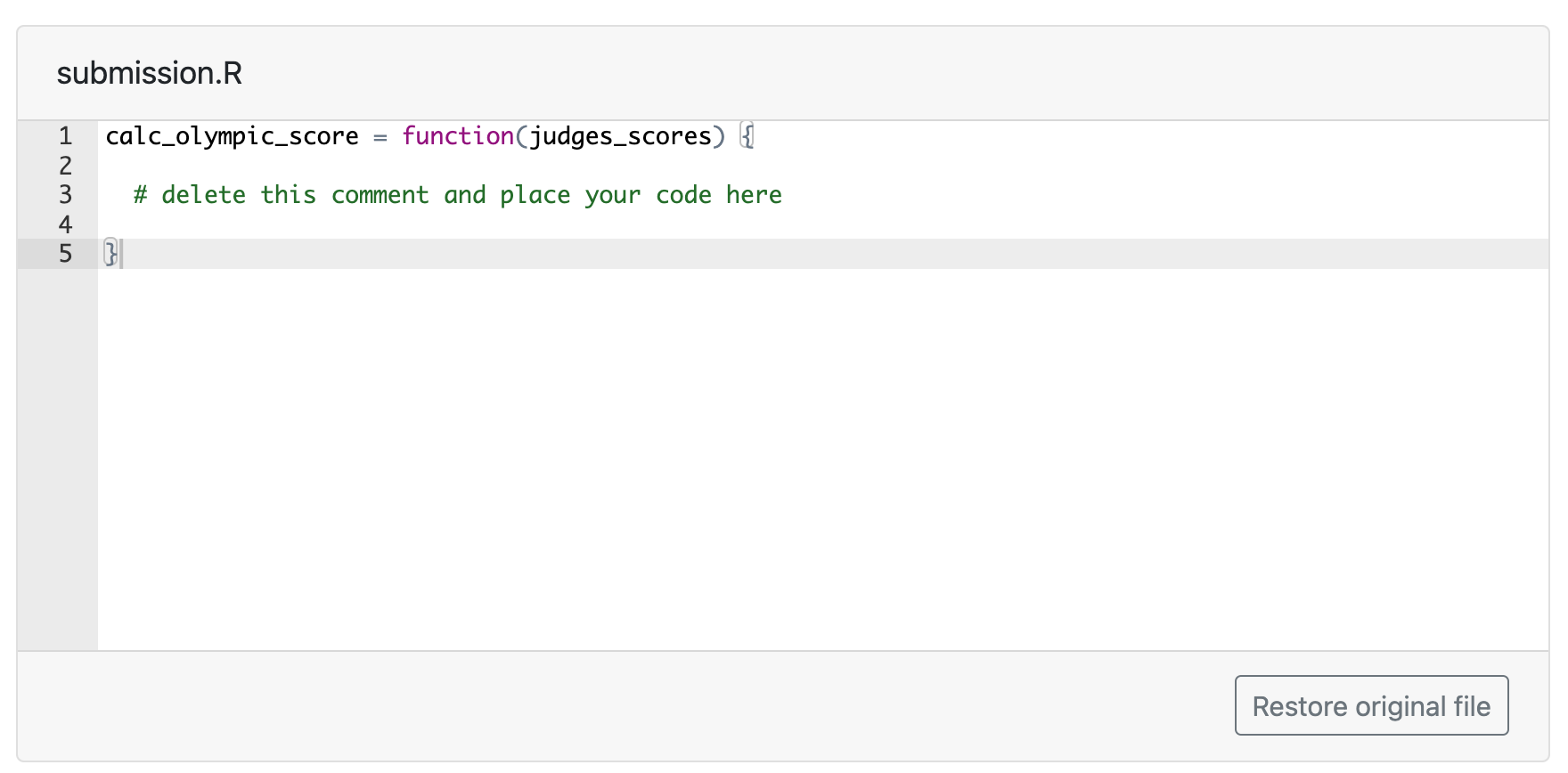 Solved USING R OR RSTUDIO: Olympic Scoring for Judged | Chegg.com