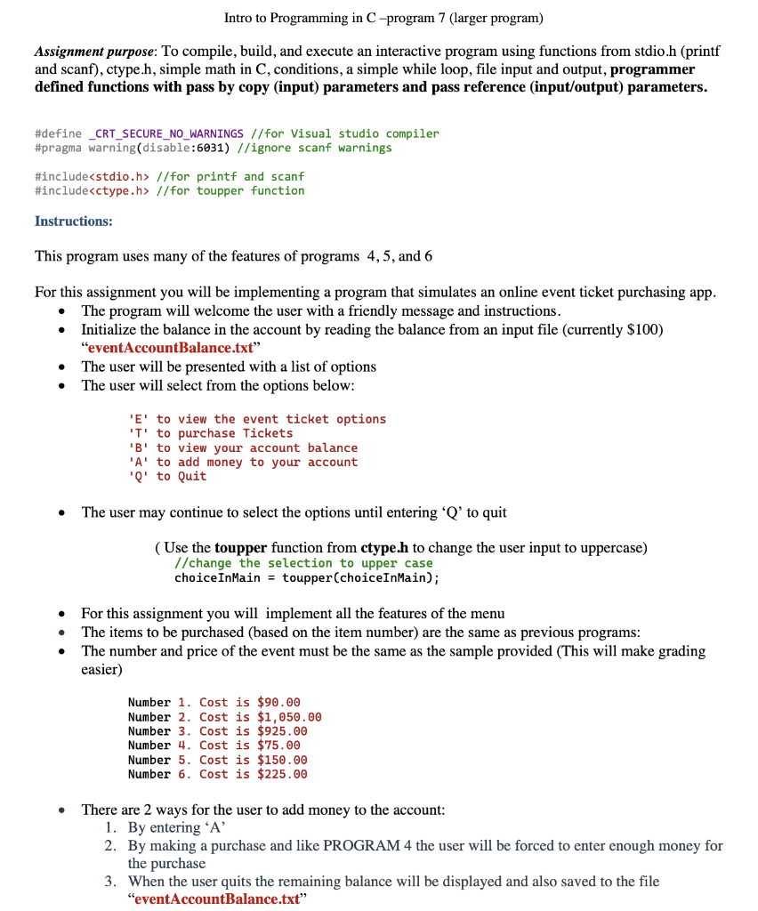 Solved PROGRAMMING IN C (THIS SAME QUESTION ON CHEGG IS | Chegg.com