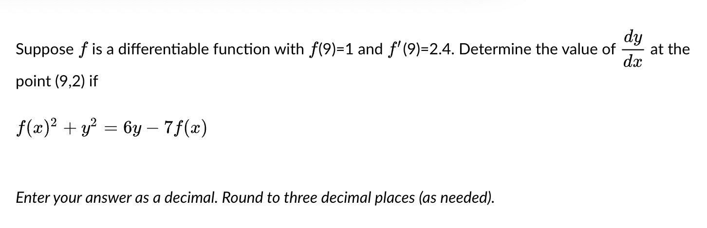 Solved Suppose f is a differentiable function with f(9)=1 | Chegg.com