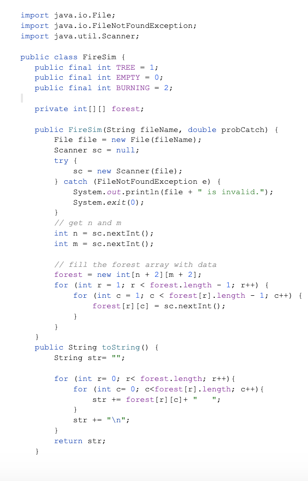 Solved Im having trouble writing the spread method could you | Chegg.com