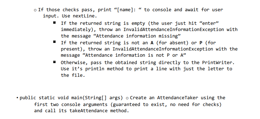 Solved Assistance with Java exceptions (Part 1) and files | Chegg.com