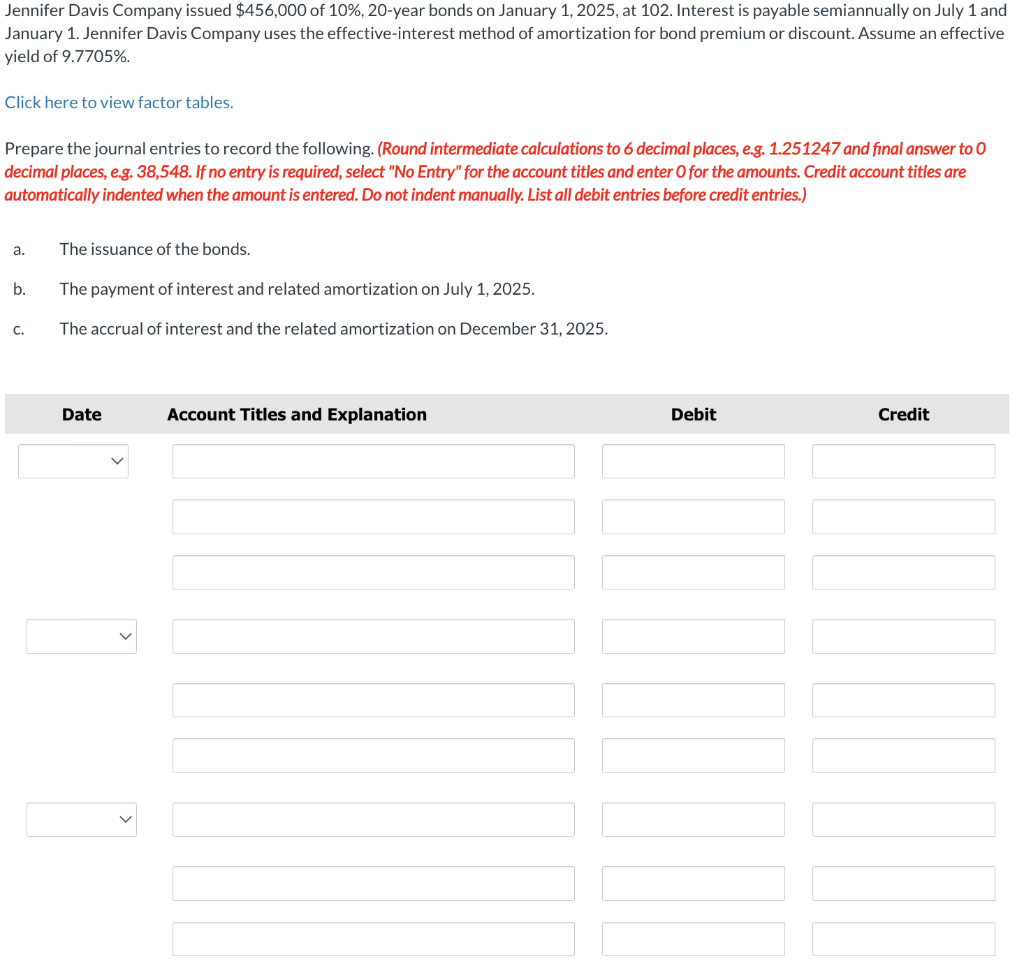 Solved Jennifer Davis Company issued $456,000 of 10%,20-year | Chegg.com