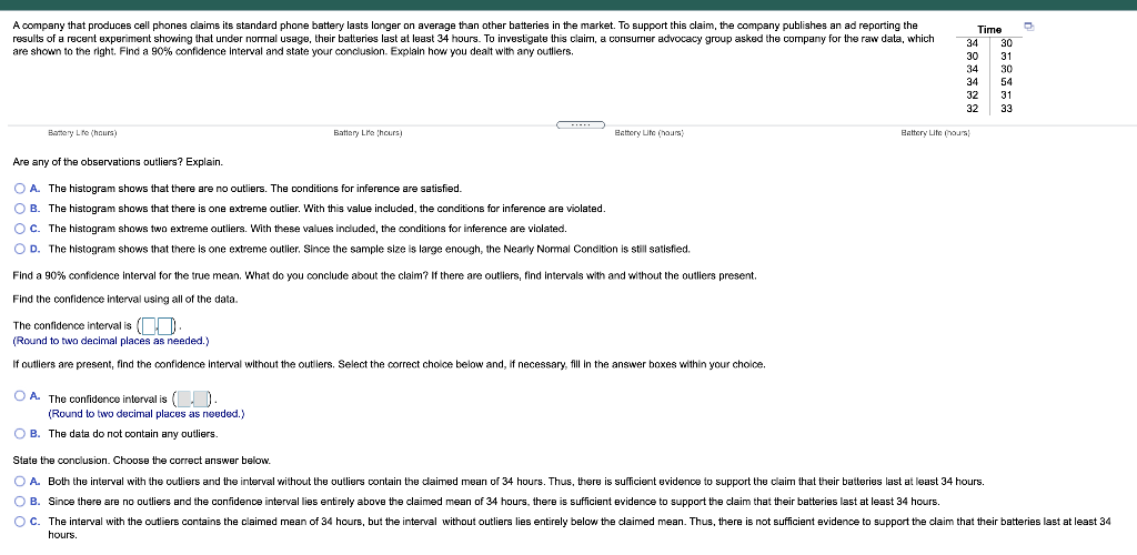 Solved A company that produces cell phones claims its | Chegg.com