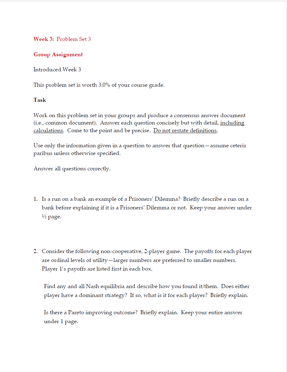 Solved Week 3: Problem Set 3 Group Assignment Introduced | Chegg.com Solved Week 3: Problem Set 3 Group Assignment Introduced | Chegg.com
