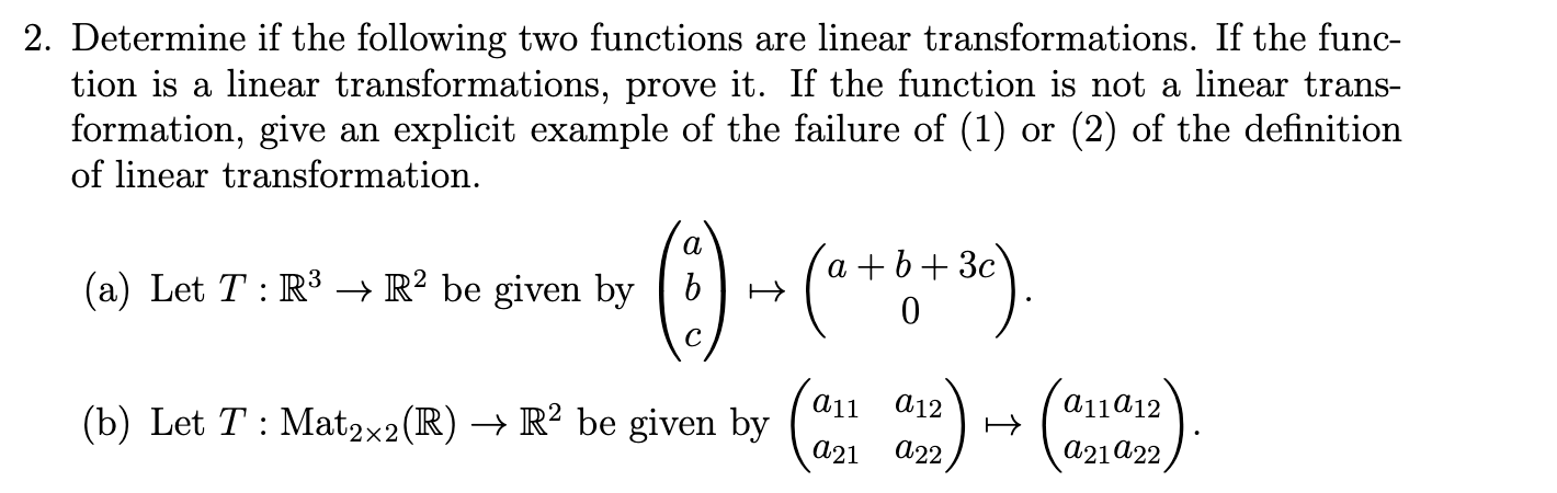 Solved Determine if the following two functions are linear | Chegg.com