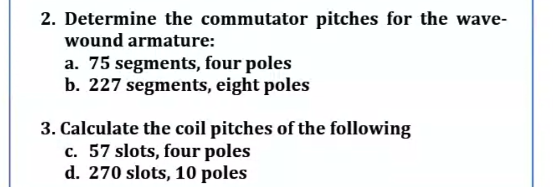 Solved 2. Determine the commutator pitches for the wave- | Chegg.com Solved 2. Determine the commutator pitches for the wave- | Chegg.com