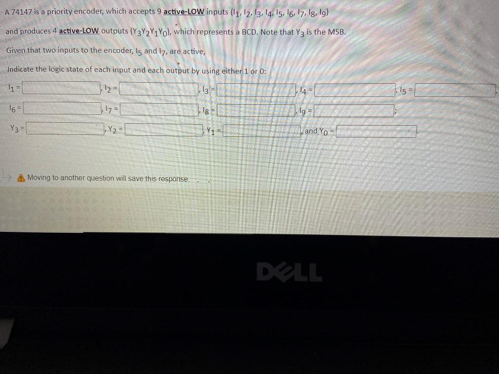 Solved A 74147 is a priority encoder, which accepts 9 | Chegg.com