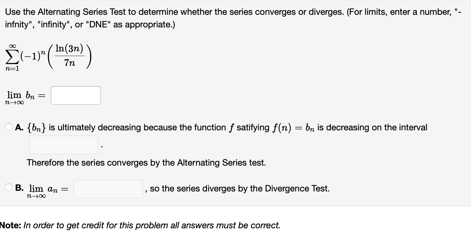 Solved Use the Alternating Series Test to determine whether | Chegg.com